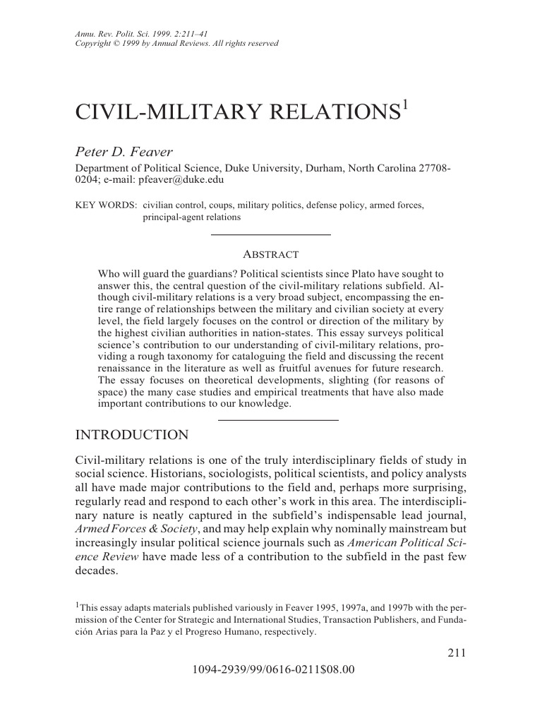Understanding Civil-Military Relations | PDF | Military | Sociology