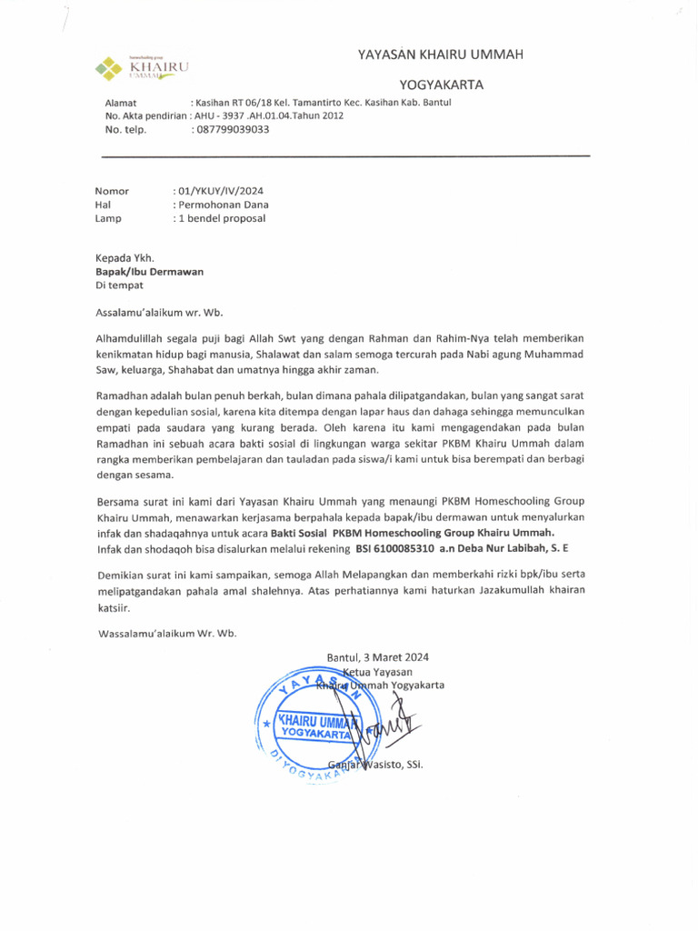 01 Proposal Baksos 1445H | PDF