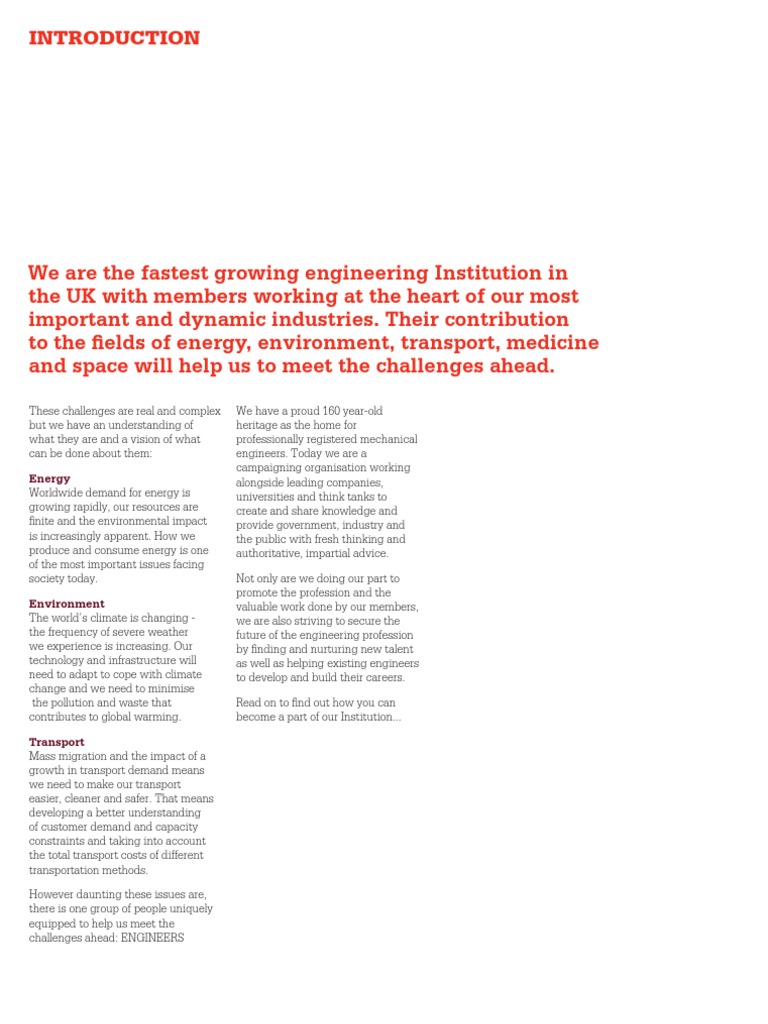 IMechE Members Guide | PDF | Engineer | Engineering