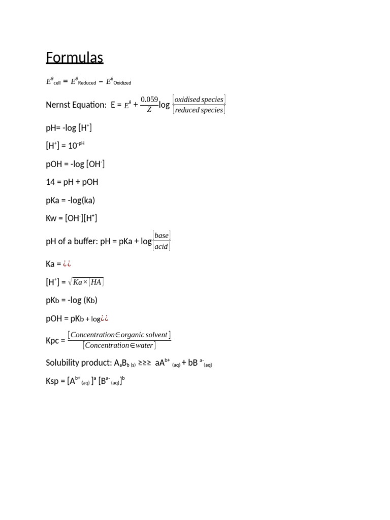 Chem Formulas 3 | PDF