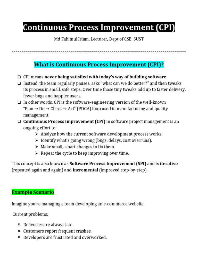 Cpi | PDF | Agile Software Development | Scrum (Software Development)