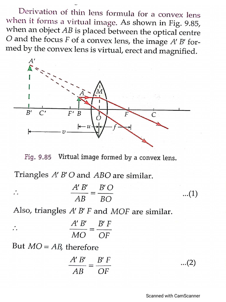 Lens Formula Case2 &3 | PDF