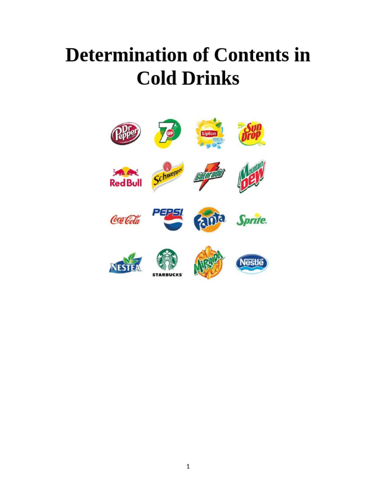 Analyzing Chemical Contents in Cold Drinks | PDF
