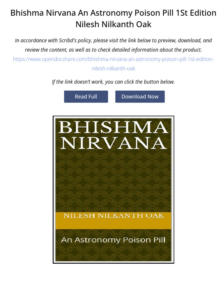 Bhishma Nirvana An Astronomy Poison Pill 1st Edition Nilesh Nilkanth ...