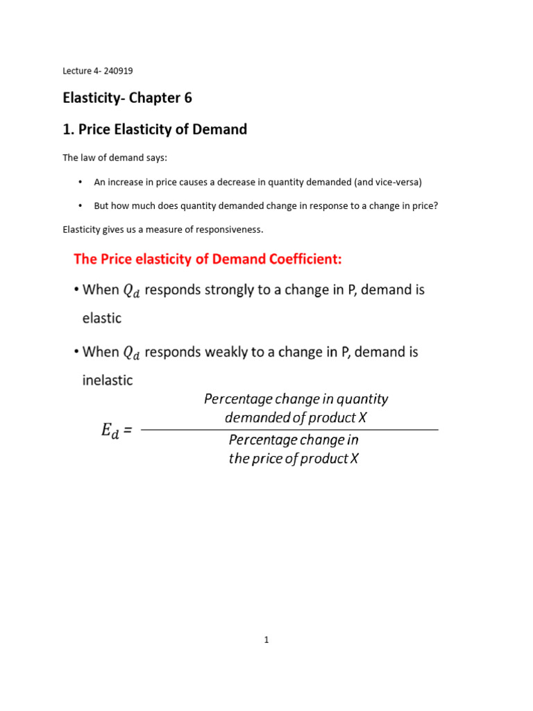 Lecture 4 | PDF | Demand | Price Elasticity Of Demand