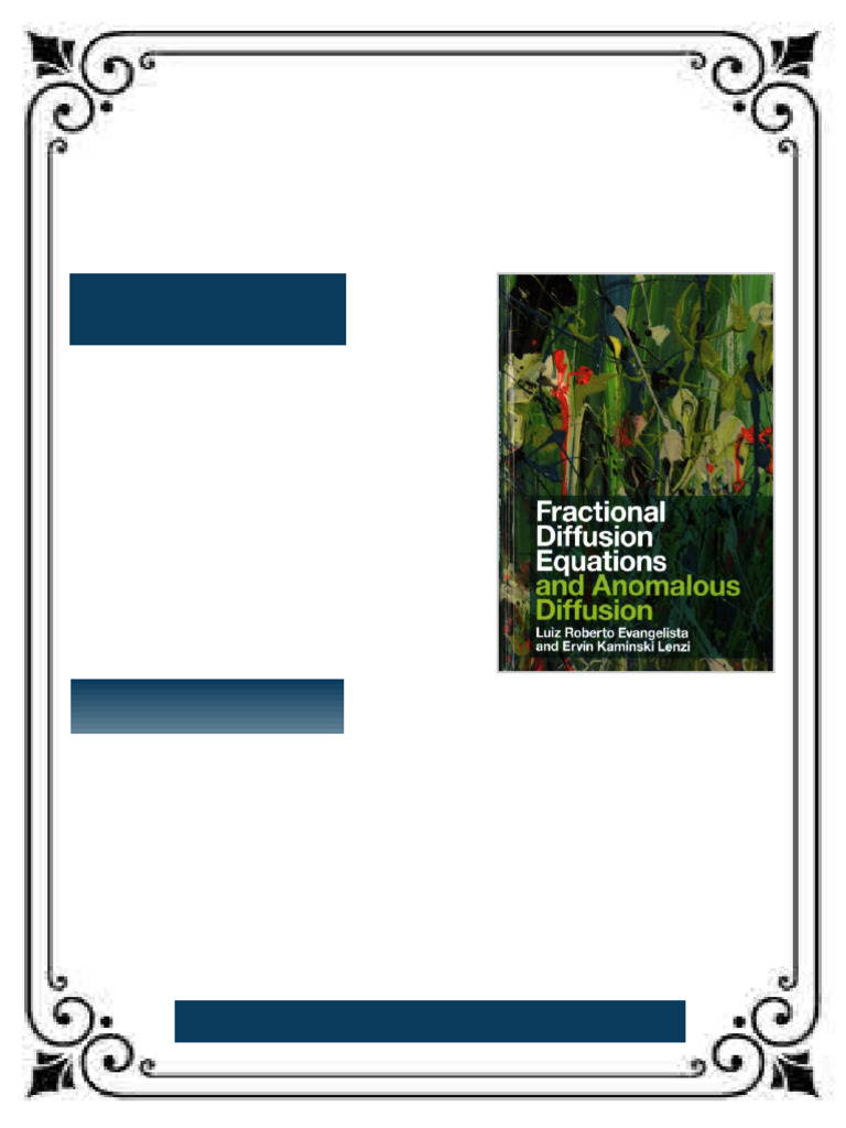 Fractional Diffusion Equations and Anomalous Diffusion 1st Edition Luiz ...