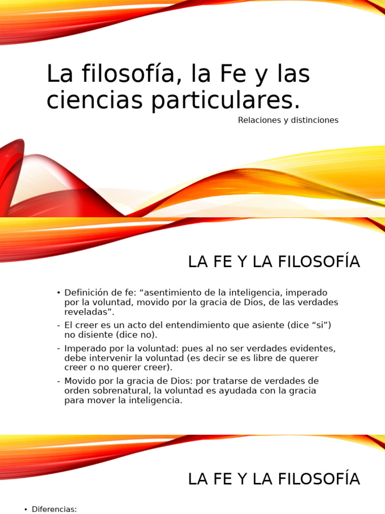 La Filosofía, La Fe y Las Ciencias Particulares II | PDF | Verdad | Fe