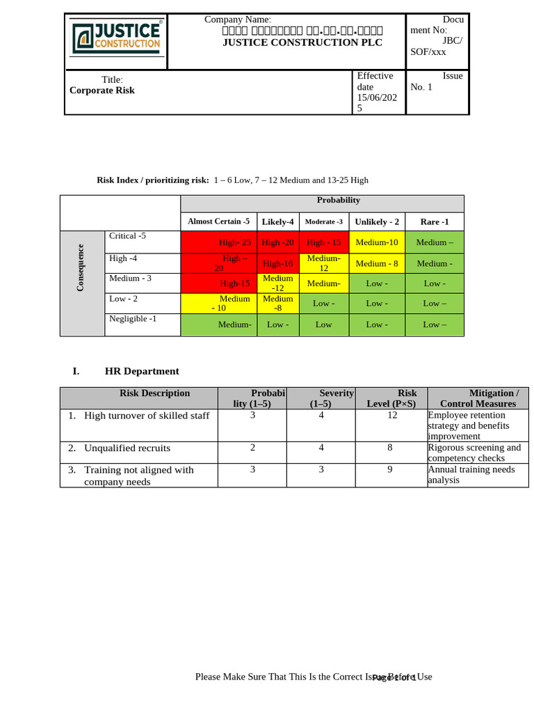 Risk Assessment Plan Final - JBC | PDF | Risk | Applied Psychology