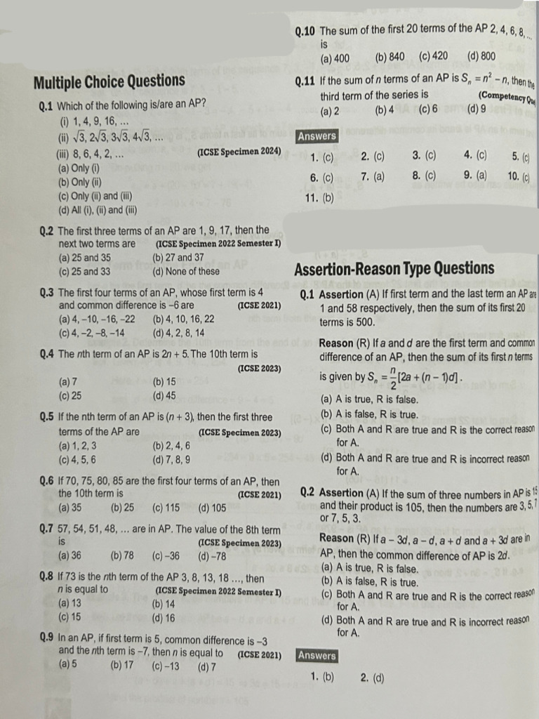 AP & GP Worksheet | PDF