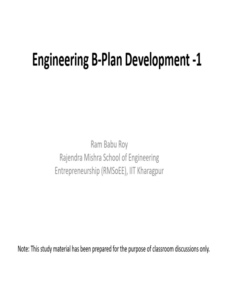 B Plan Handout 1 | PDF | Entrepreneurship | Value (Economics)