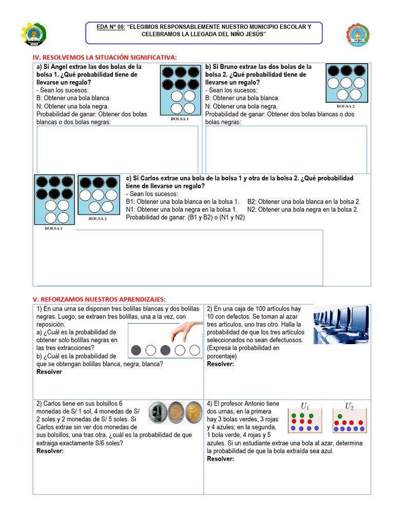 FICHA_9_-_4TO_-_EDA8[1] | PDF | Probabilidad | Teoría de probabilidad