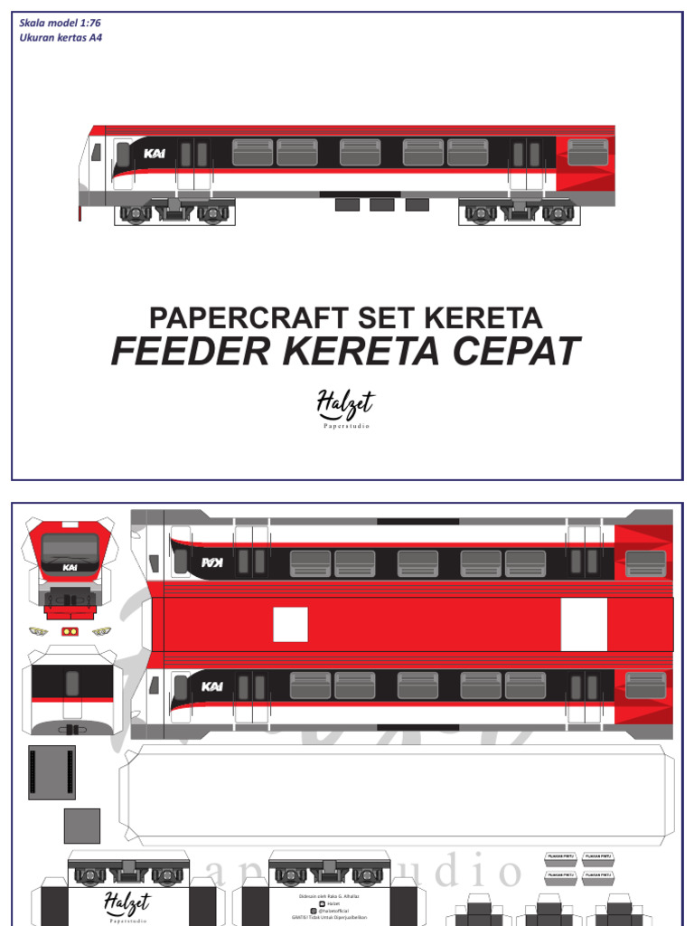 (Halzet) Papercraft Set Feeder Kereta Cepat Batch 2 | PDF