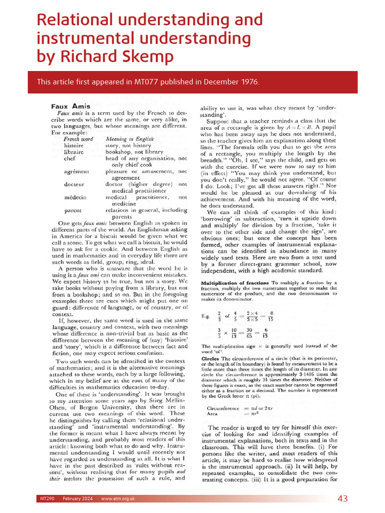 Understanding Relational vs. Instrumental Learning | PDF