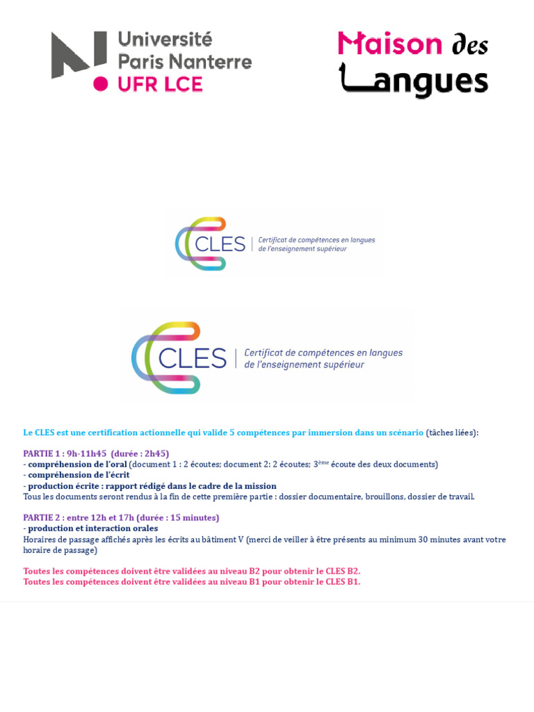 Conseils Pour Réussir Le CLES B2 | PDF