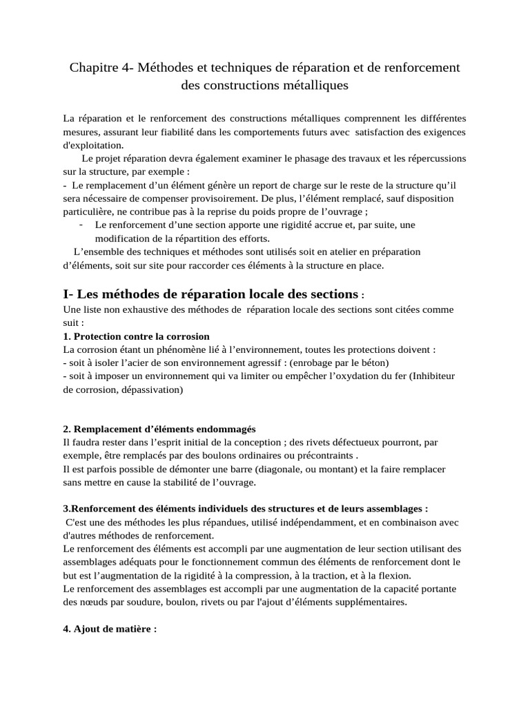 Réparation et renforcement des structures métalliques | PDF | Soudage ...