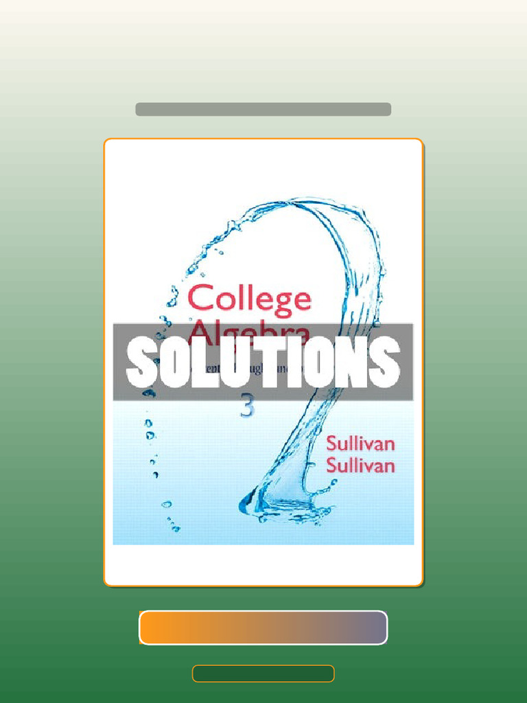 College Algebra Concepts Through Functions 3 Ed Sullivan eBook and ...