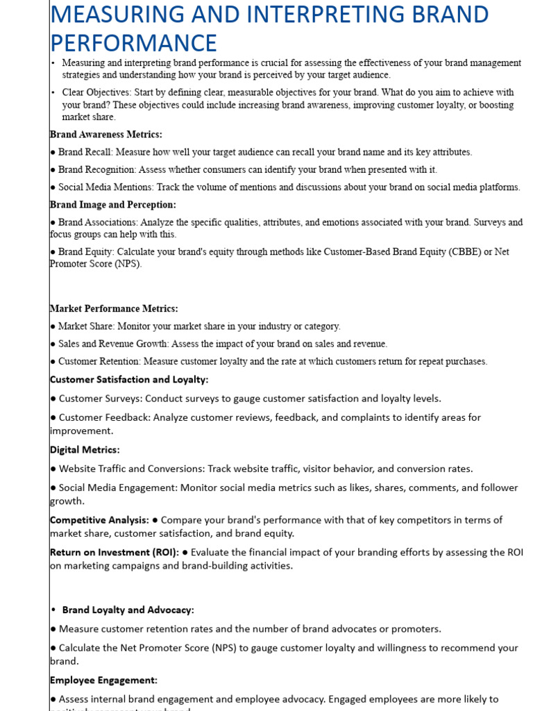 Brand Performance Measurement Guide | PDF | Brand | Target Audience