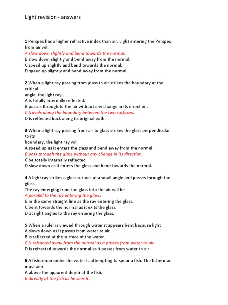 Light Behavior in Glass and Air | PDF | Lens (Optics) | Refraction