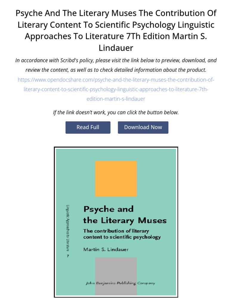 Psyche and the Literary Muses The contribution of literary content to ...