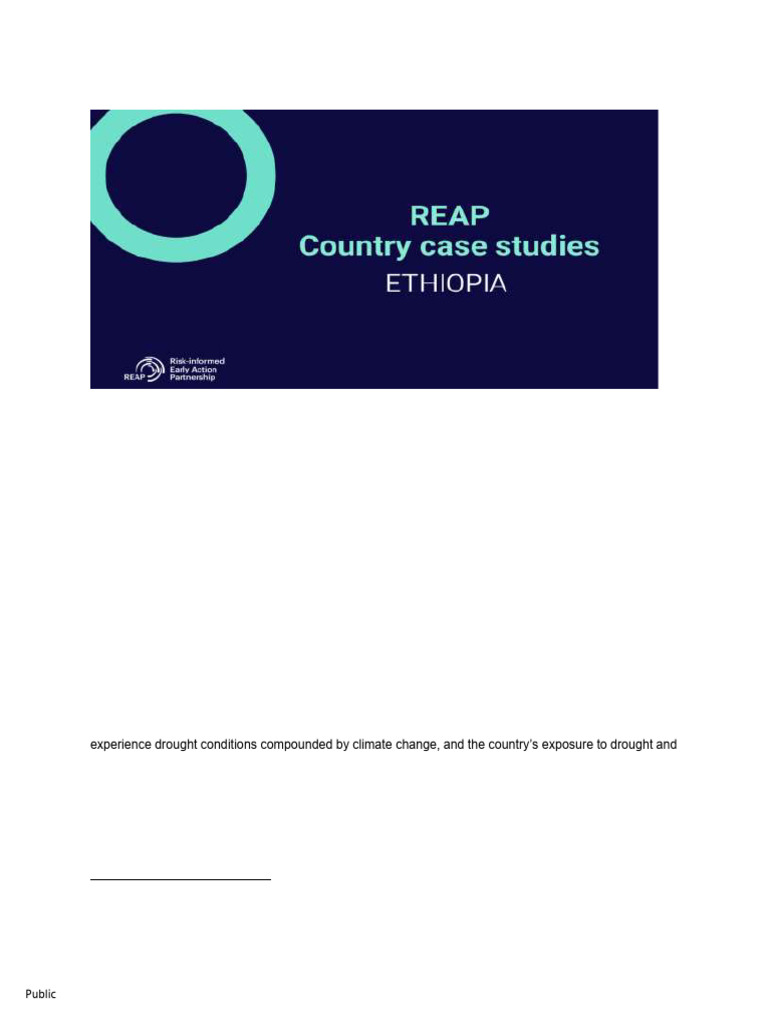 REAP Case Study Ethiopia FINAL | PDF | Drought | Climate Resilience