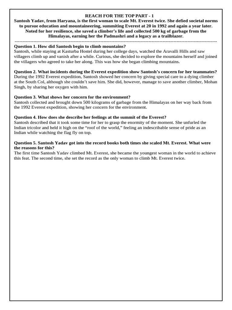 Reach for the Top Part - 1 | PDF