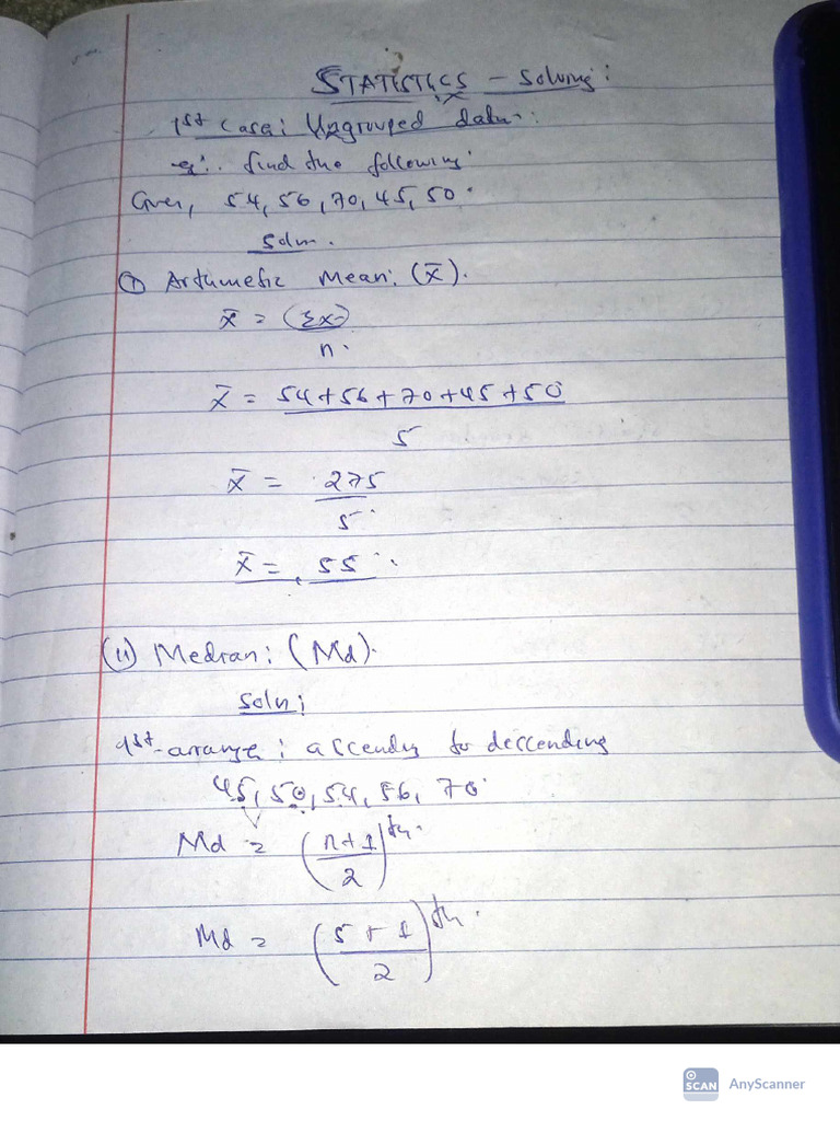 Statistics Solving PDF | PDF
