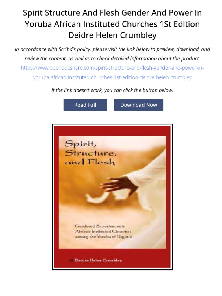 Spirit Structure and Flesh Gender and Power in Yoruba African ...