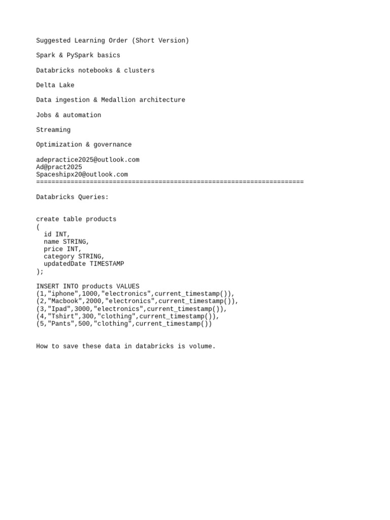 Databricks Learning Path Overview | PDF