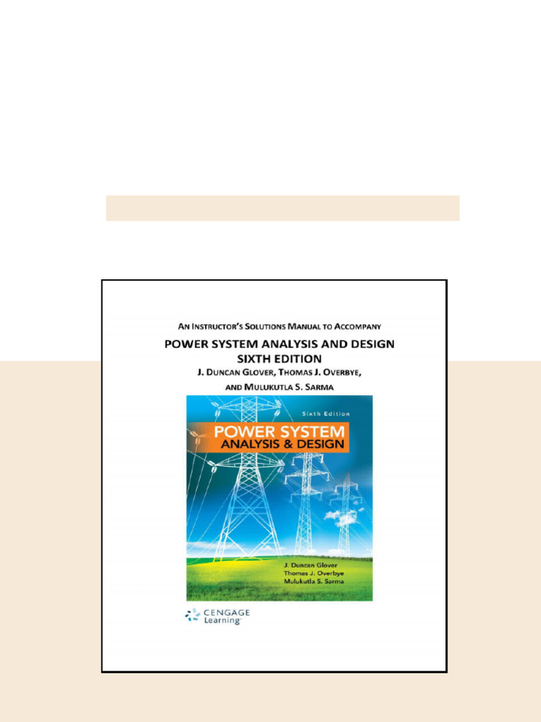 Power system analysis design Solution Manual 6th Edition Glover - ebook ...