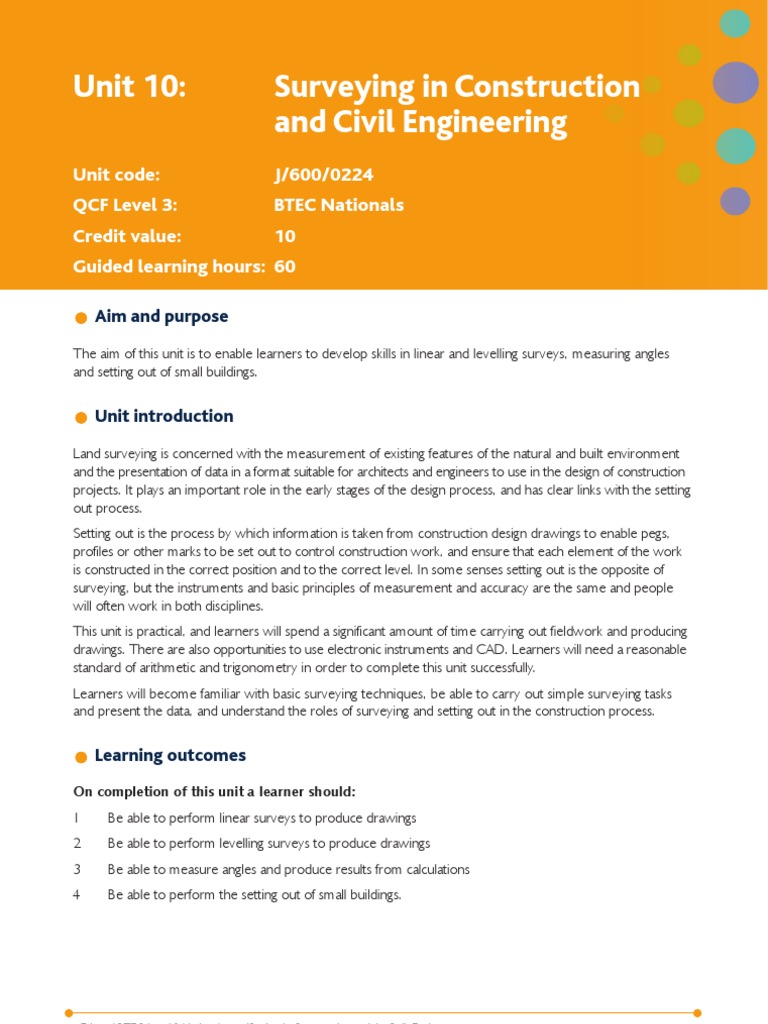 Unit 10 Surveying in Construction and Civil Engineering | PDF ...