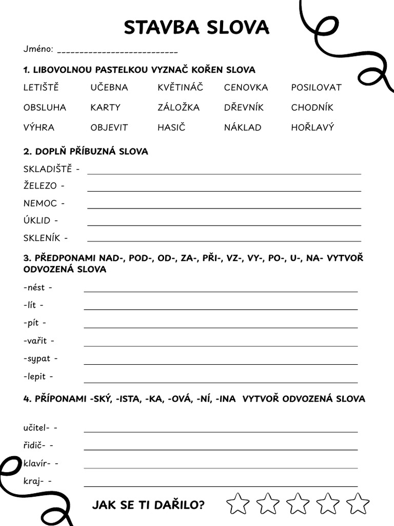 PL Stavba Slova, Odvozování + Testík | PDF