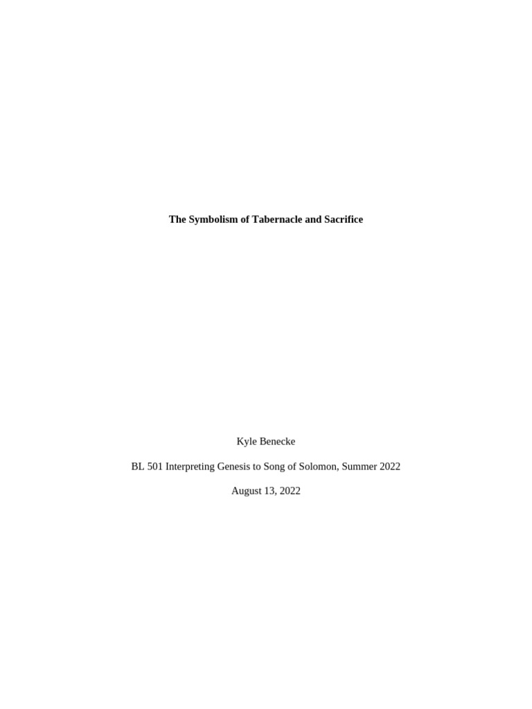 Tabernacle Symbolism and Sacrifice Explained | PDF | Book Of Leviticus ...