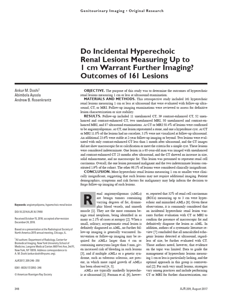 doshi-et-al-2017-do-incidental-hyperechoic-renal-lesions-measuring-up ...
