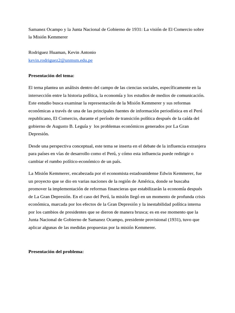 Samanez Ocampo y La Junta Nacional de Gobierno de 1931 - La Visión de ...