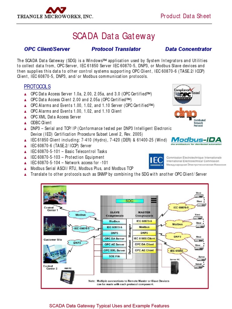SCADA Data Gateway Fact Sheet | PDF | Scada | Communications Protocols