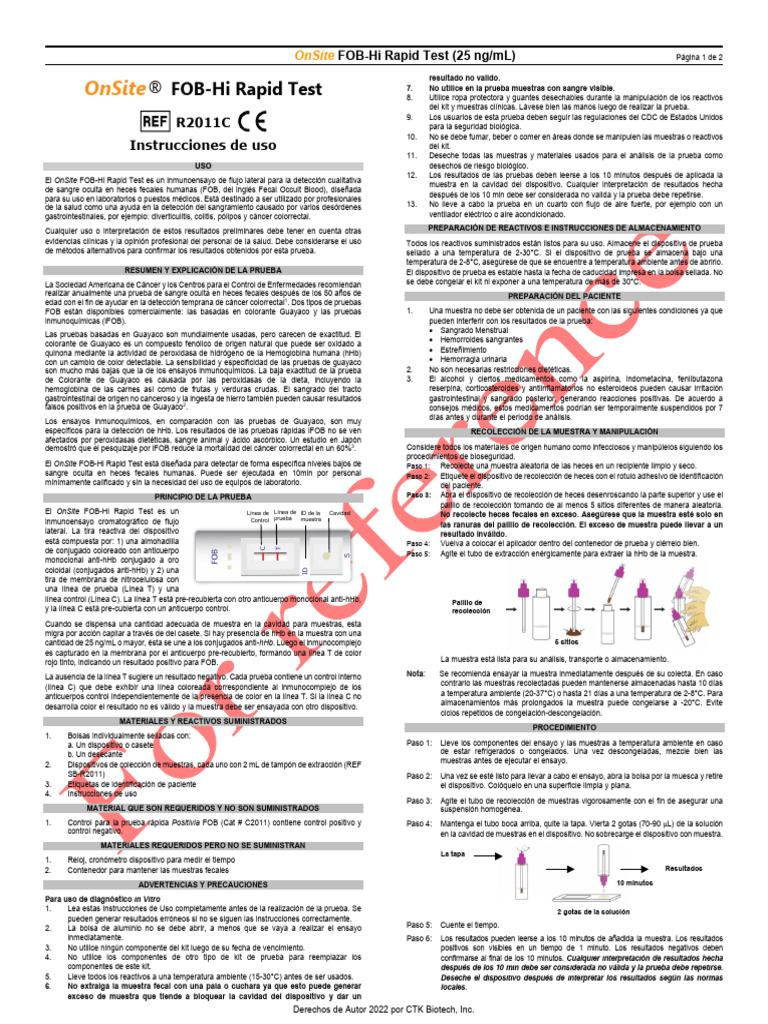 r 2011c Fob s. Oculta h. Fecales x 25 | PDF | Heces | Cáncer colonrectal
