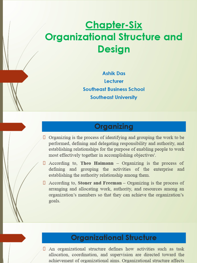 Chapter 6.Pptx | PDF | Organizational Structure | Decentralization