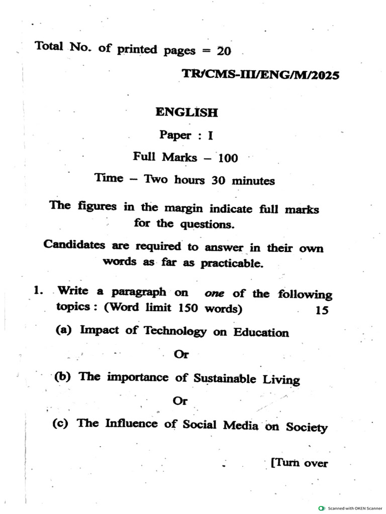 English Paper Comb 3 | PDF