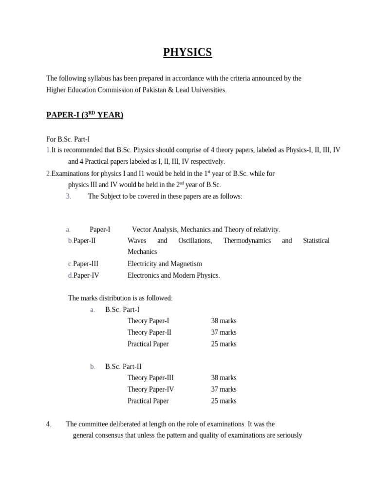 B.Sc. Physics Syllabus Overview | PDF