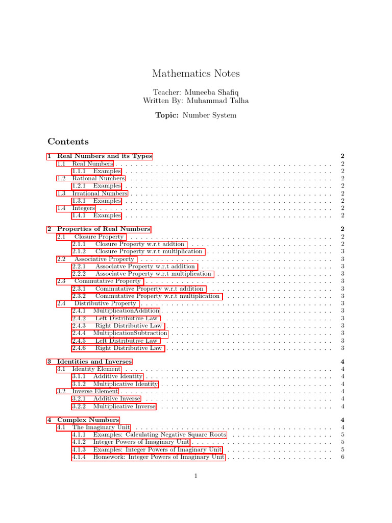 Maths Notes Complete | PDF | Numbers | Mathematics