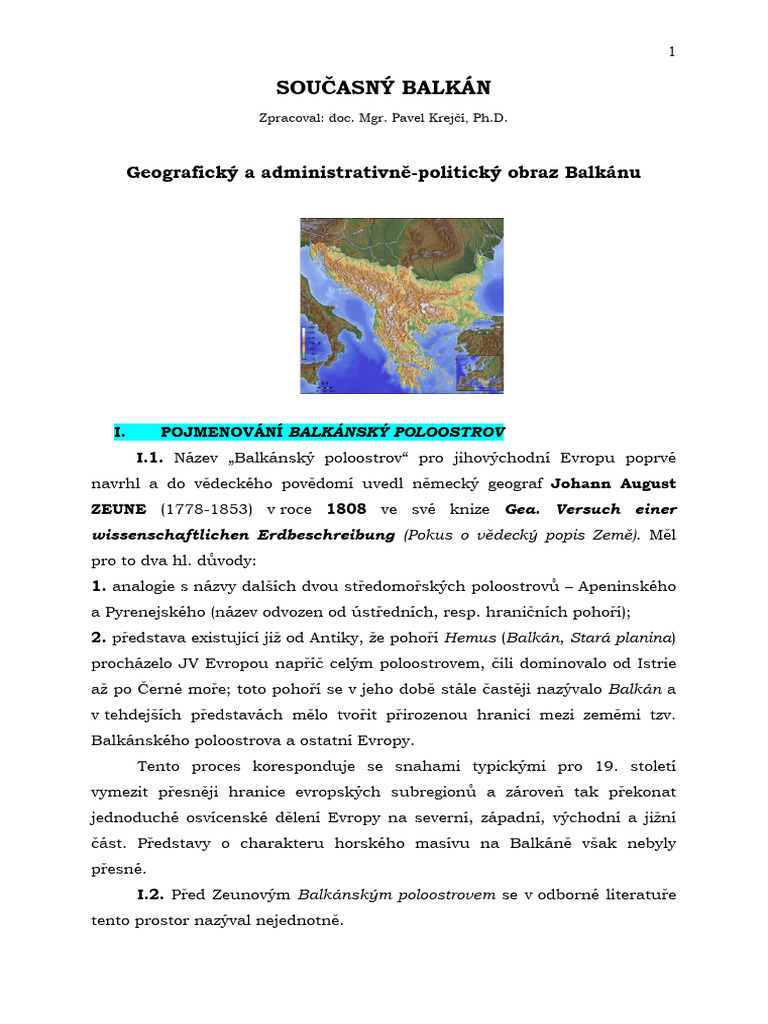 SOUCASNY BALKAN - Material Ke Studiu | PDF