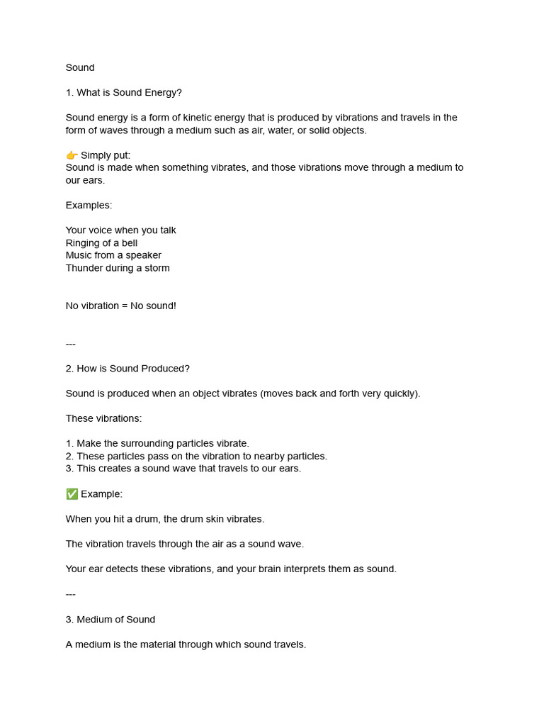 Sound Study Material | PDF | Sound | Waves