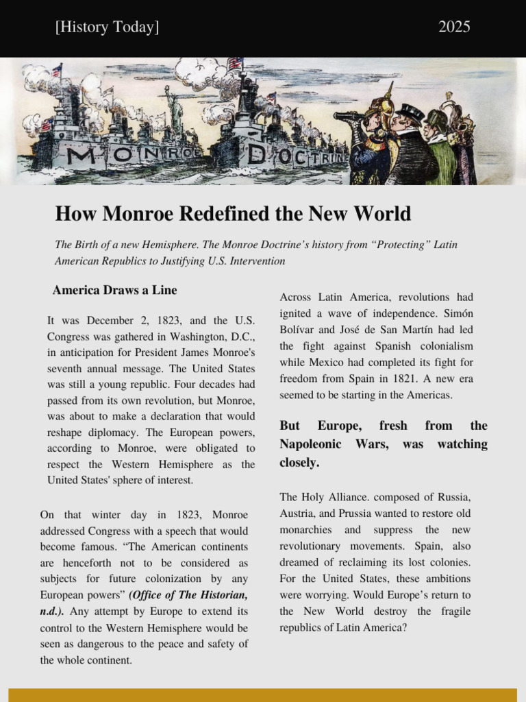 Monroe Doctrine: U.S. Foreign Policy Shift | PDF | John Quincy Adams ...