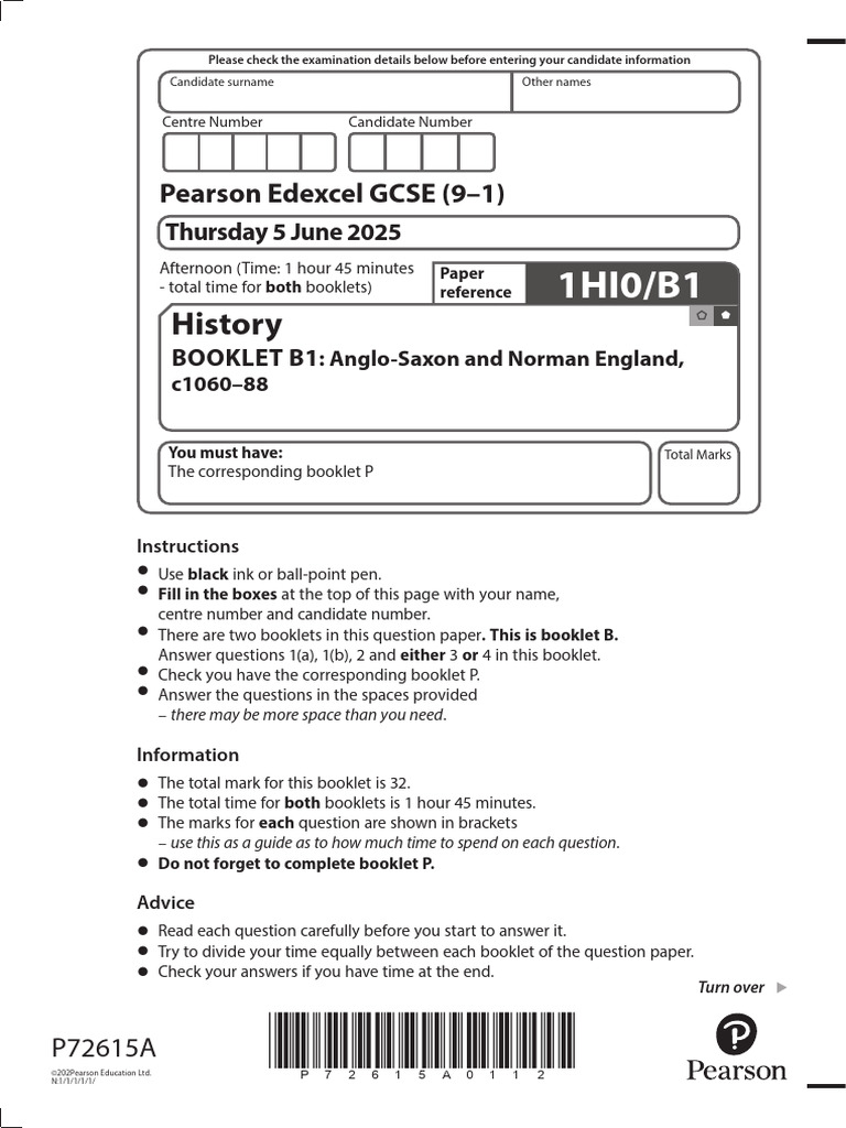 GCSE History Exam: Anglo-Saxon England | PDF | Anglo Saxon England ...