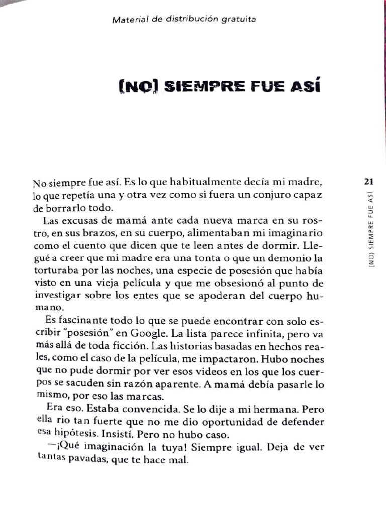 No Siempre Fue Así de Fabiana Scheerer | PDF