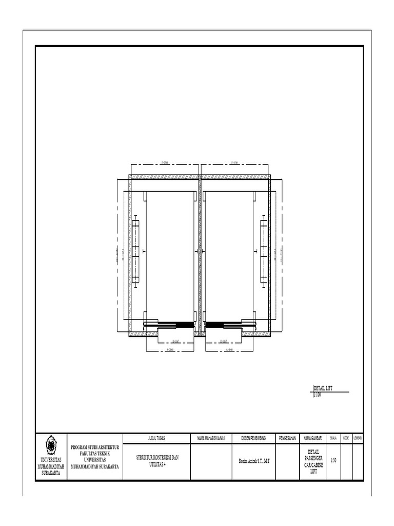 Detail Lift dan Denah Hotel Arsitektur | PDF