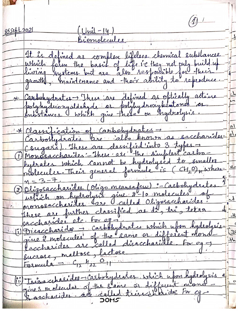 Unit 14(Biomolecules) | PDF