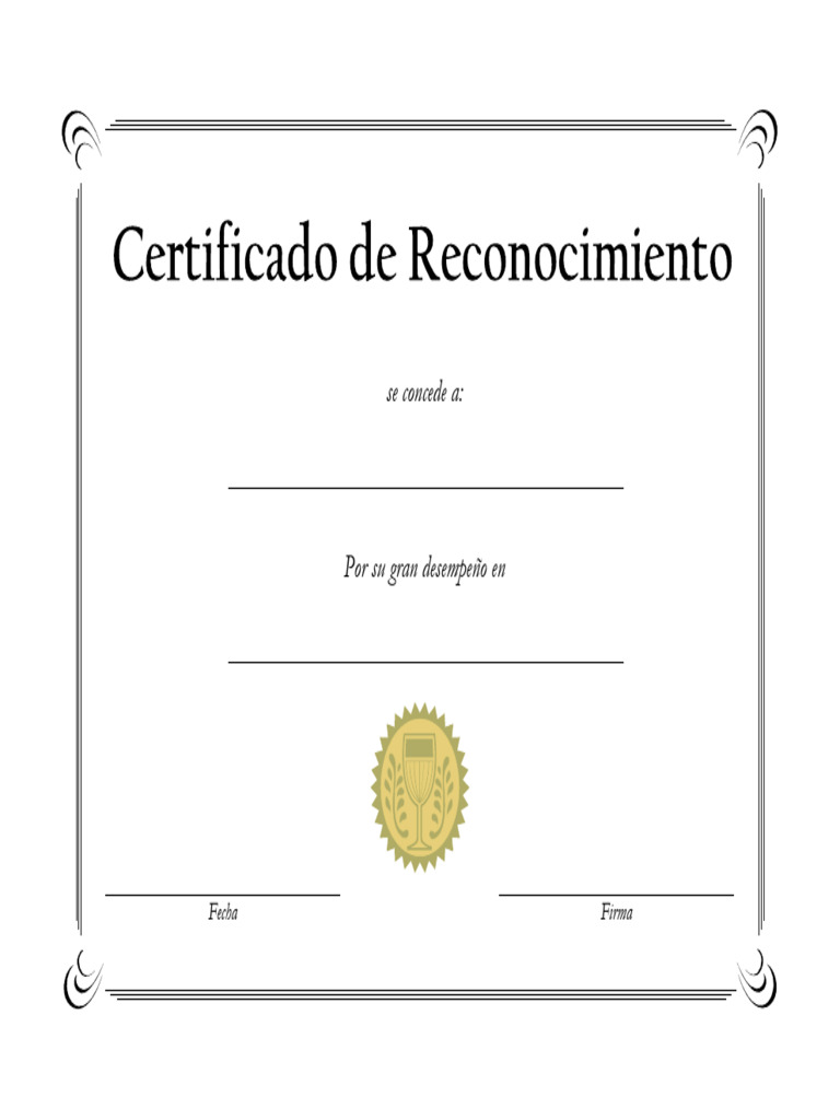 Certificado de Reconocimiento Editable | PDF