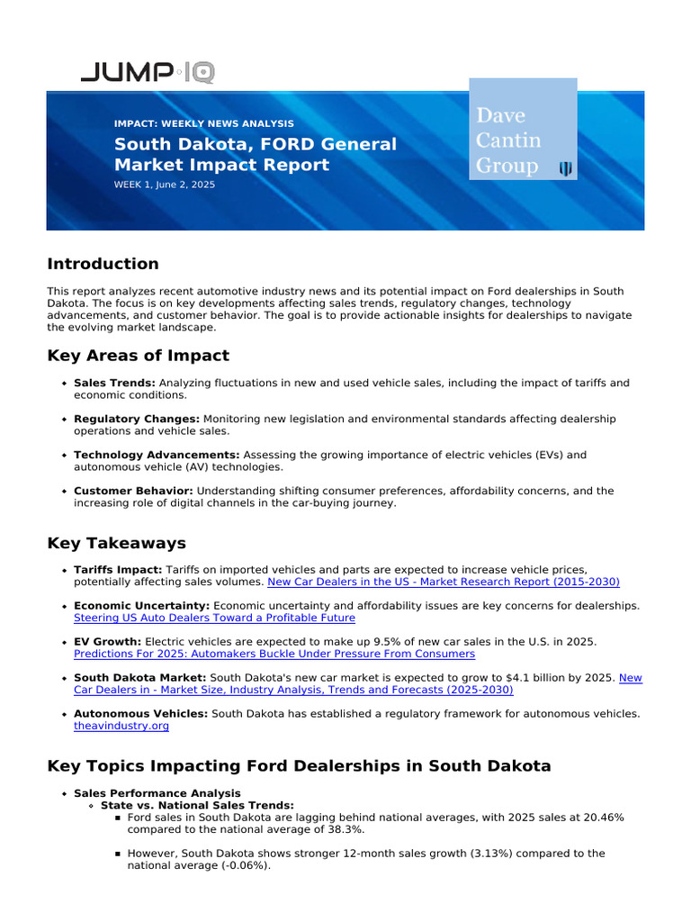 Report-South Dakota vs FORD Impact Analysis | PDF | Car Dealership ...