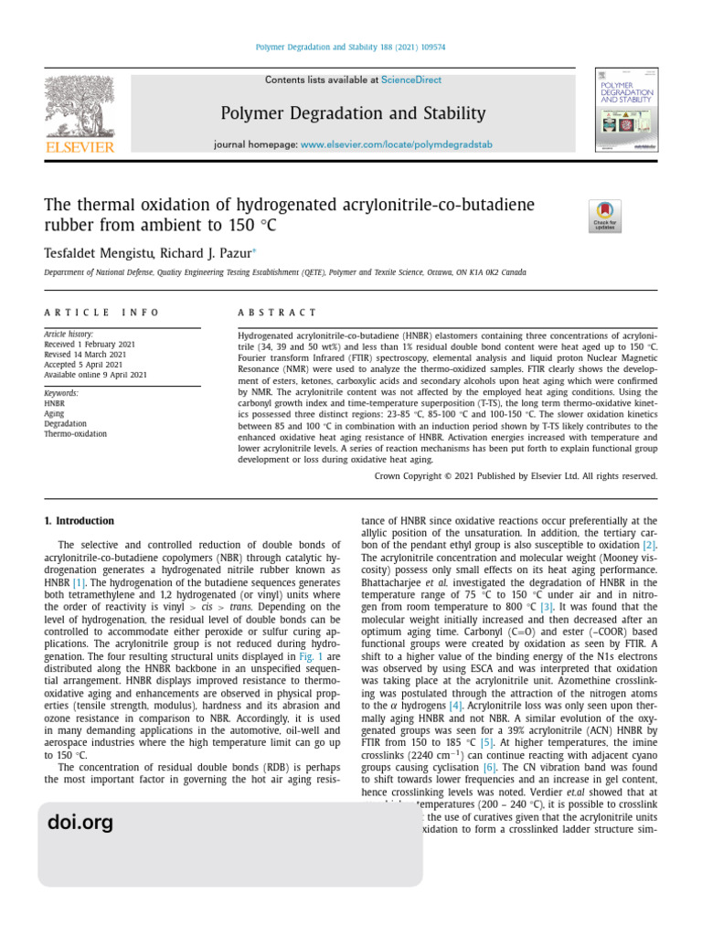 HNBR Oxidation Therban | PDF | Amide | Nuclear Magnetic Resonance